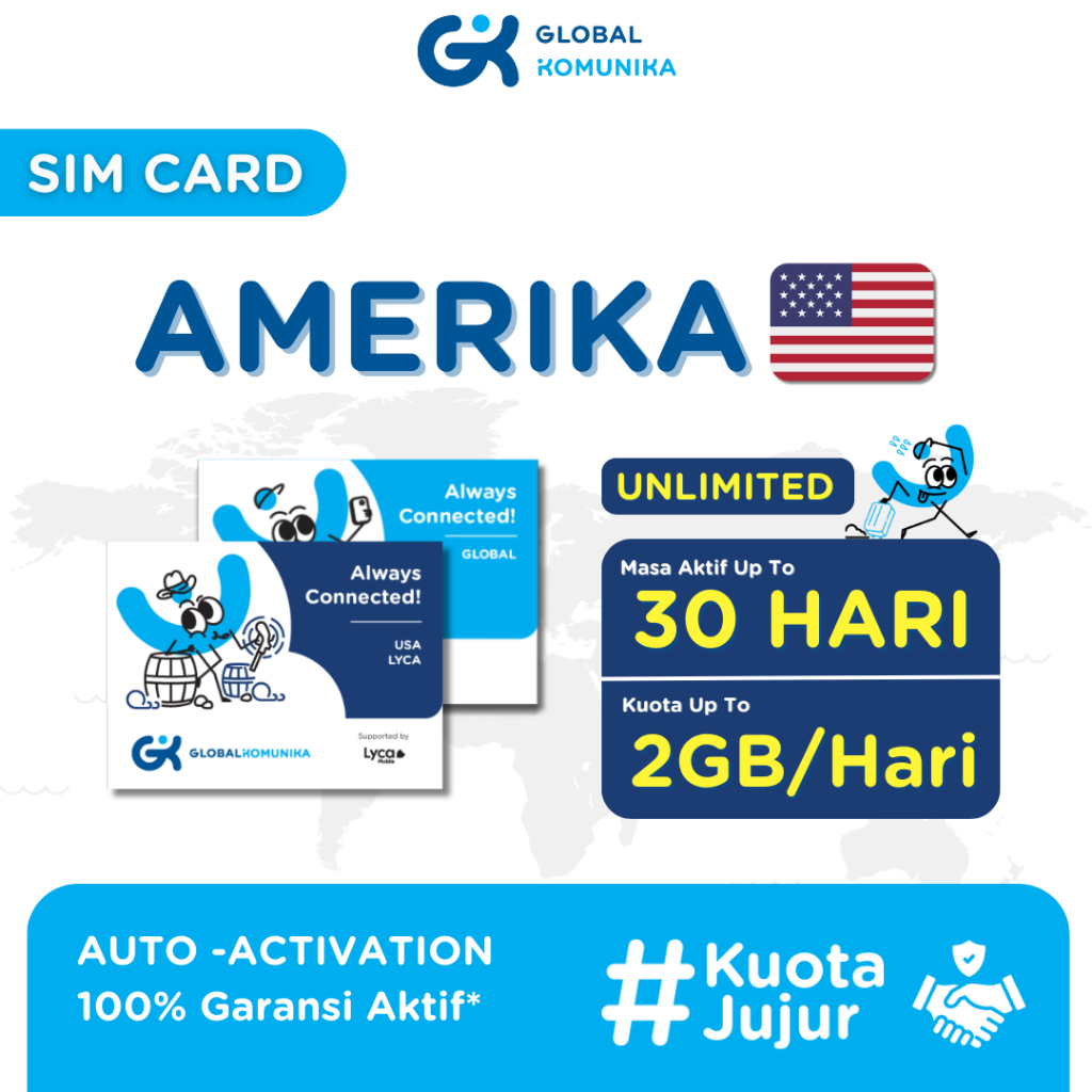 Jual Simcard USA America Pure Unlimited | Tethering Local Sim Card ...