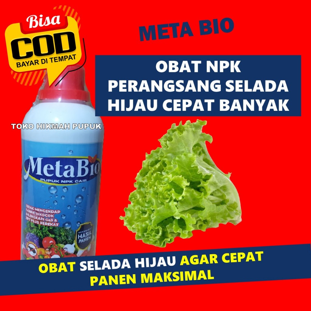 Jual Pupuk Selada Daun Hijau agar Cepat Berbuah Lebat METABIO isi 500 Ml Pupuk Organik untuk ...