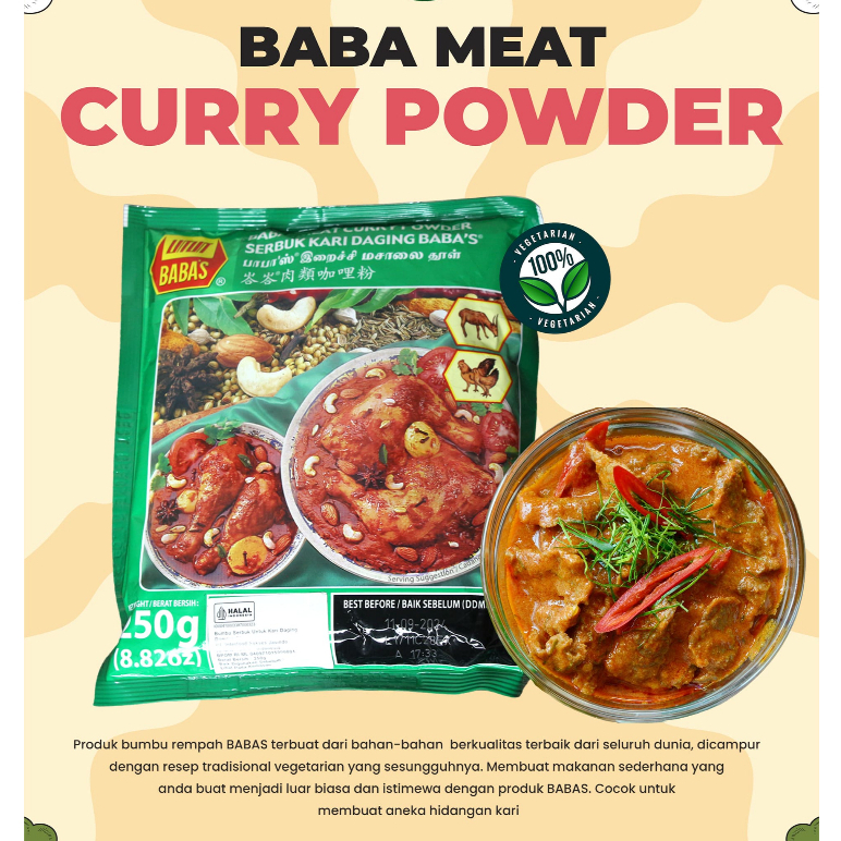 Jual Baba's Meat Curry Powder / Serbuk Kari Daging Baba's 250gr ...
