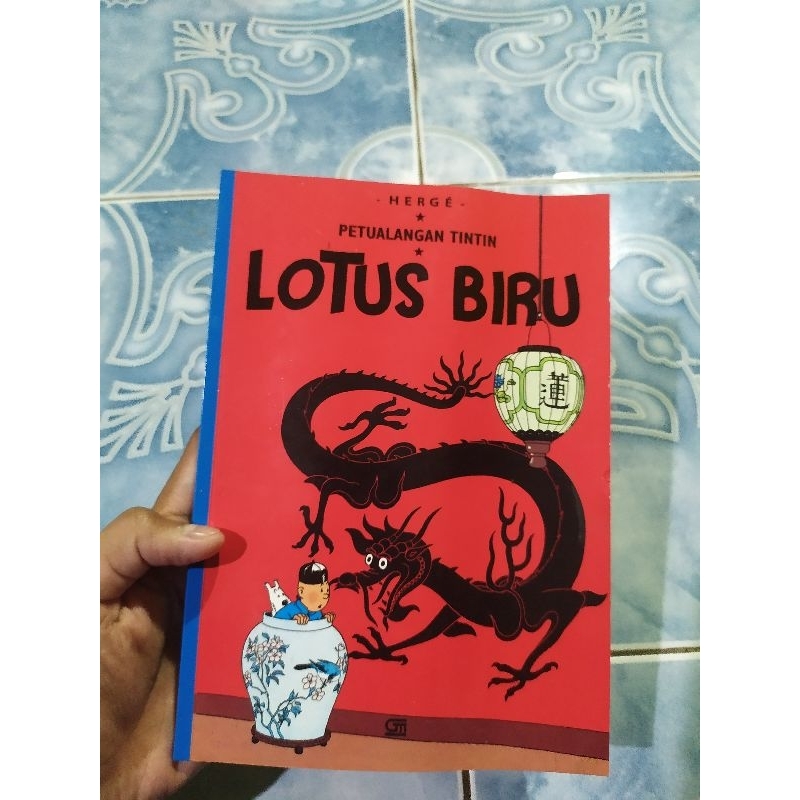 Jual Original Petualangan Tintin Lotus Biru Kertas Lux karya Herge ...