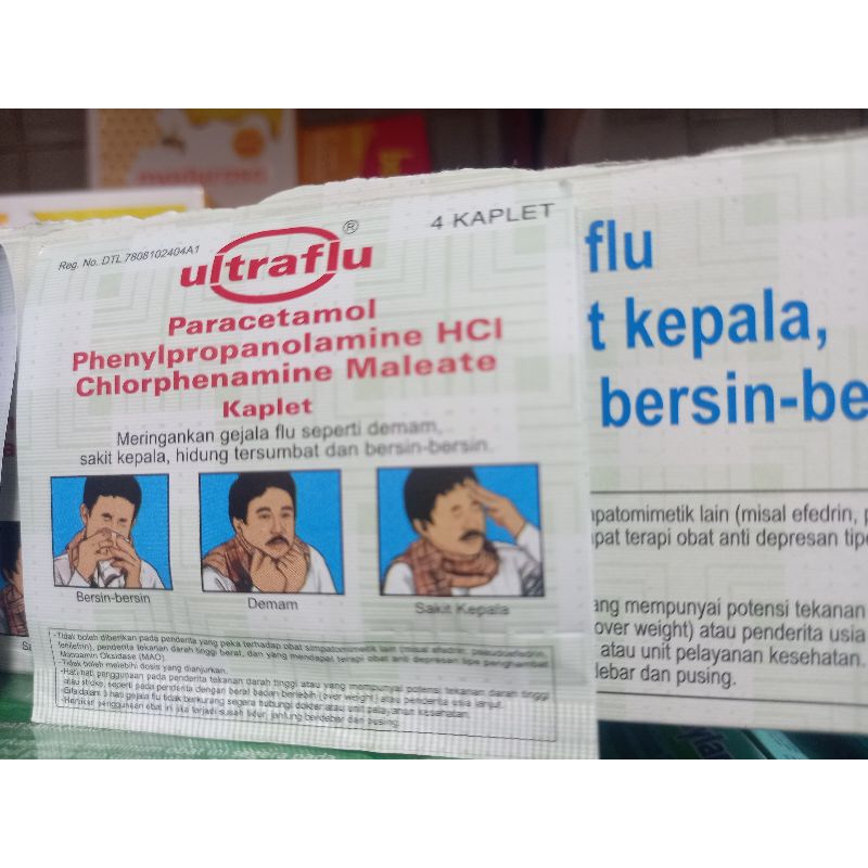Jual Ultraflu Paracetamol 1 strip isi 4 tablet | Shopee Indonesia