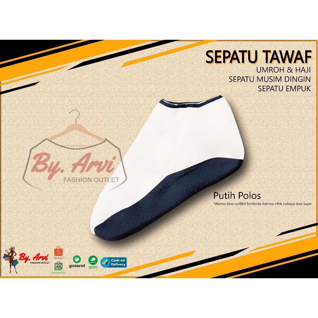 Jual [Putih] Sepatu Haji dan Umroh / Sepatu Tawaf Bludru Premium ...