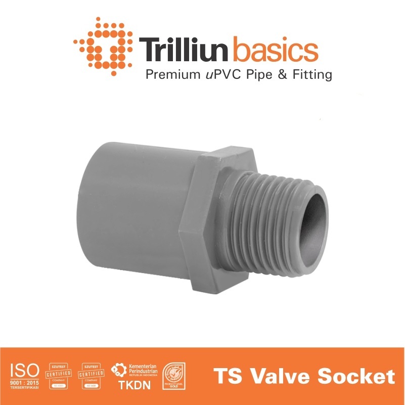 Jual Fitting PVC Valve Socket ( Socket Drat Luar ) Trilliun Ekonomis - D-1/2" x 1/2" ( Bahan ...