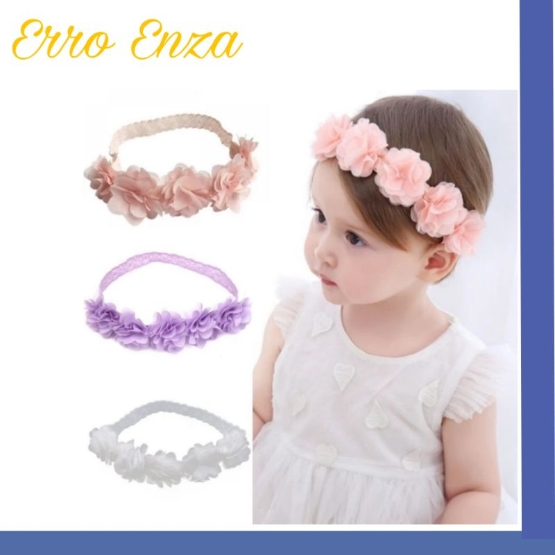Jual Bandana Bando anak Bayi Perempuan Bunga Rampel Lace Ala Korea ...