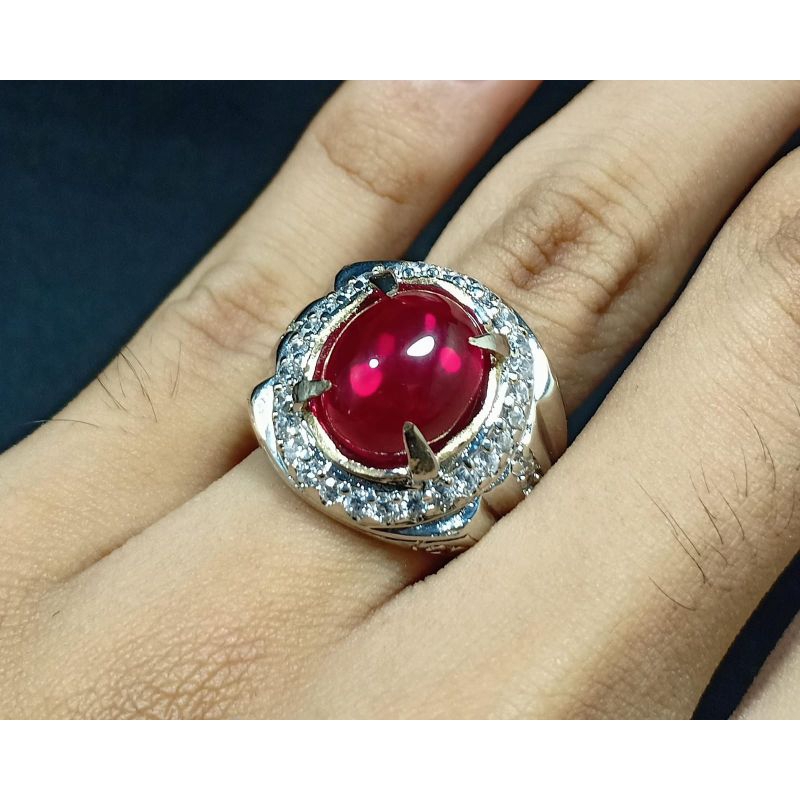 Jual Batu Merah Siam Asli Bangkok Kekerasan 9Mohs Siap Pakai | Shopee ...