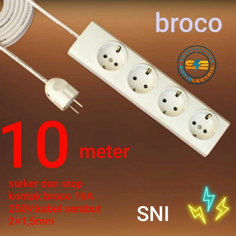 Jual BROCO KABEL STOP KONTAK 10METER SNI | Shopee Indonesia