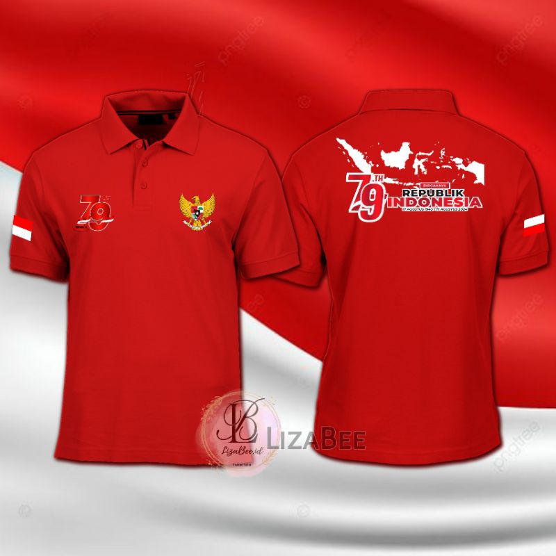 Jual Kaos Polo Shirt Kemerdekaan RI 79 Dewasa Baju Kerah Polo Kemerdekaan Hut RI 79 Peta ...