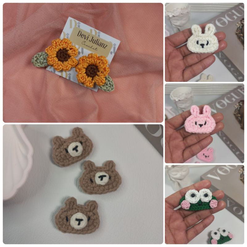 Jual Jepit Rambut Rajut Handmade 4 Cm | Shopee Indonesia