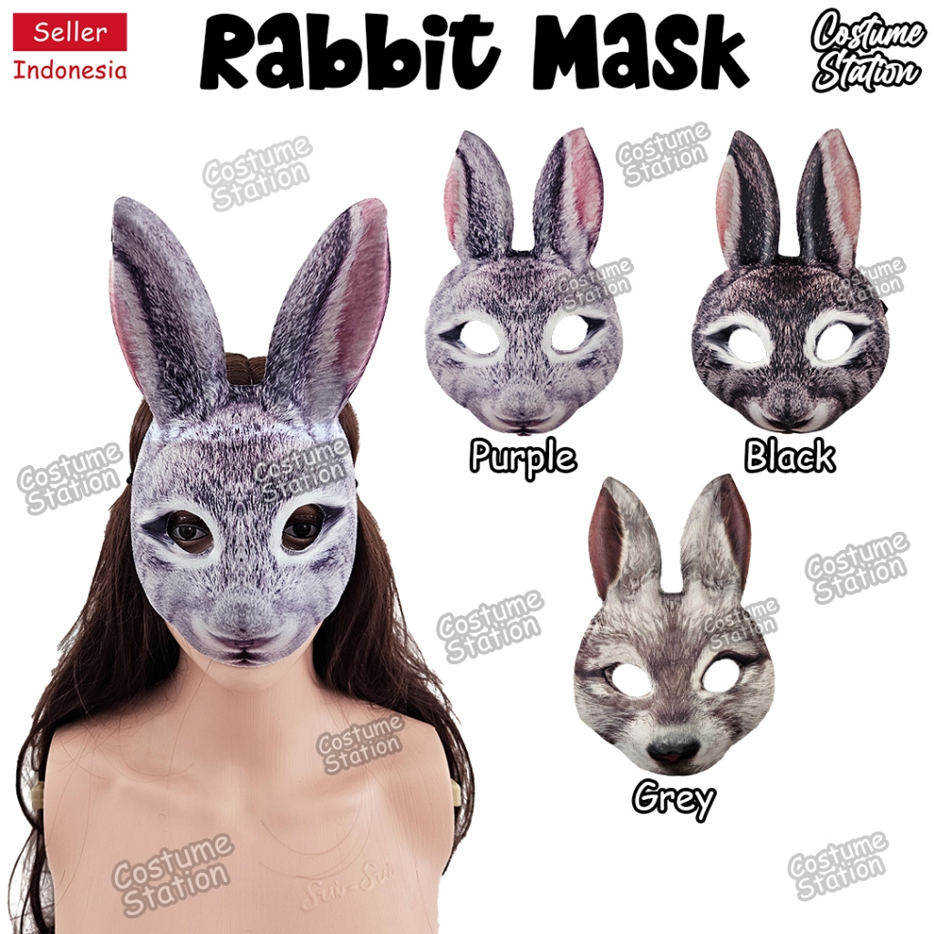 Jual Topeng Kelinci / Rabbit Mask Hewan Binatang Animal Perlengkapan ...