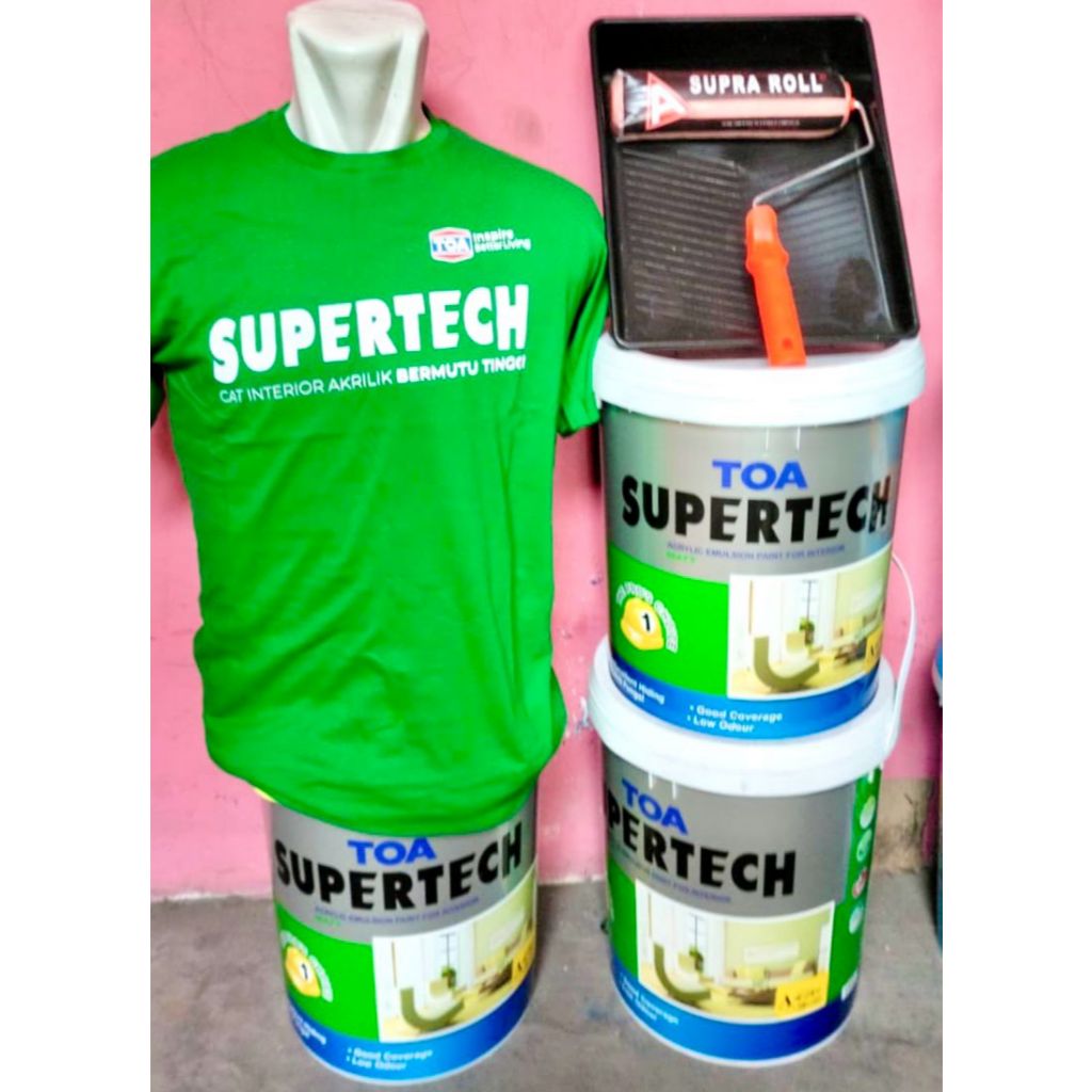 Jual PAKET BUNDLING CAT TEMBOK INTERIOR TOA SUPERTECH WHITE 25 Kg ...