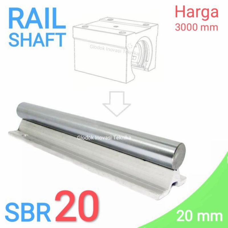 Jual rod Shaft as SBR20 SBR 20 linear guide rail rel support 20mm slide ...