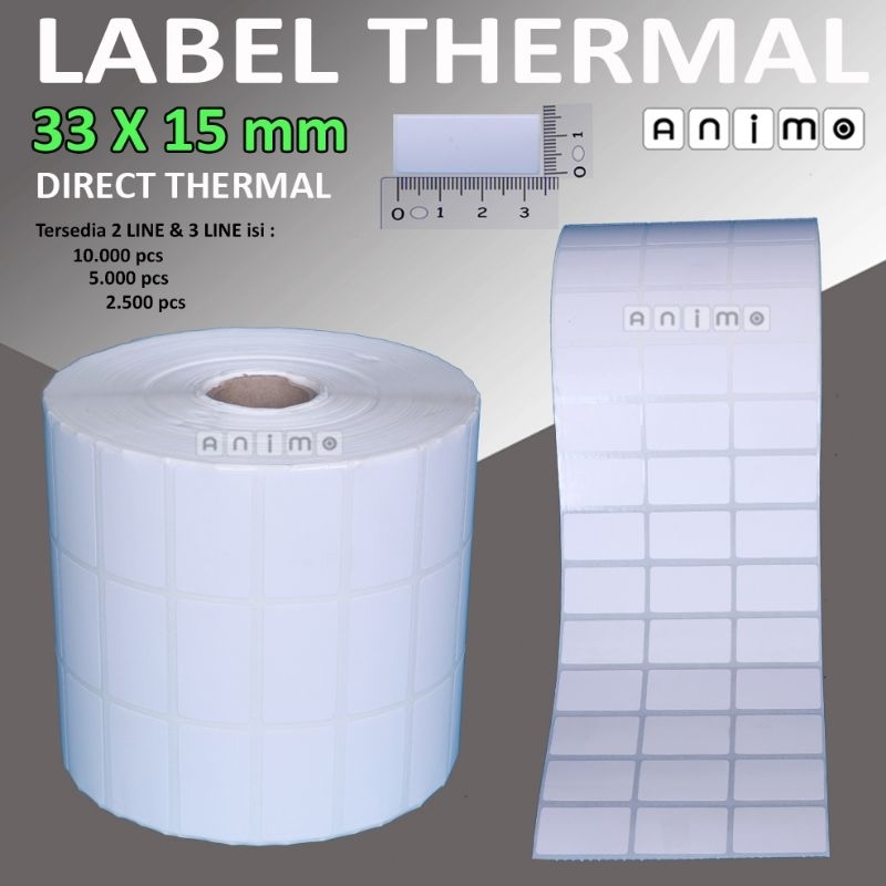 Jual LABEL THERMAL 33 X 15 - Label Barcode Direct Thermal 33x15 mm ...