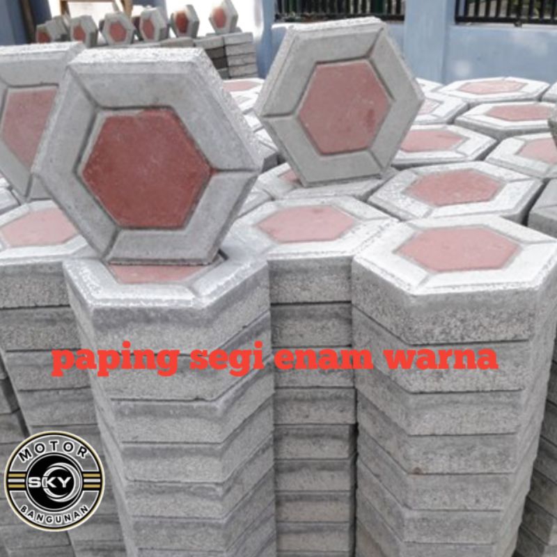 Jual paving block/paping block/ konblok antik segi enam warna K.250* K ...