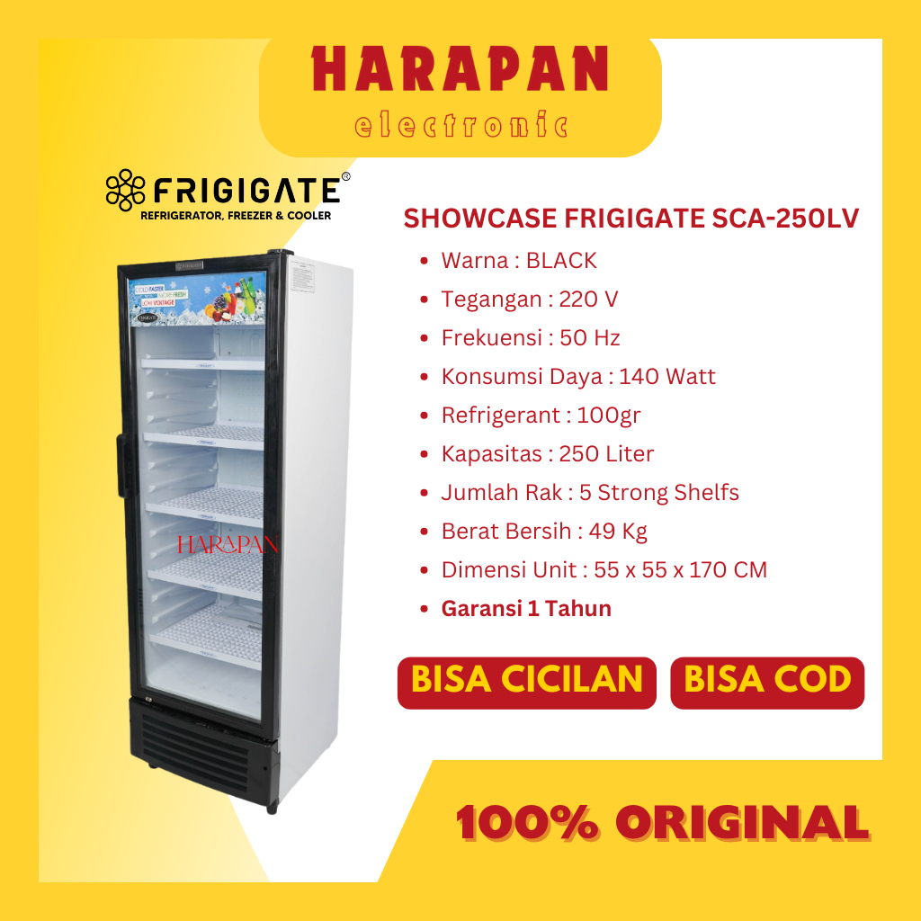Jual SHOWCASE FRIGIGATE ATIS 288 - 250 LITER - 5 RAK / PENDINGIN KULKAS ...