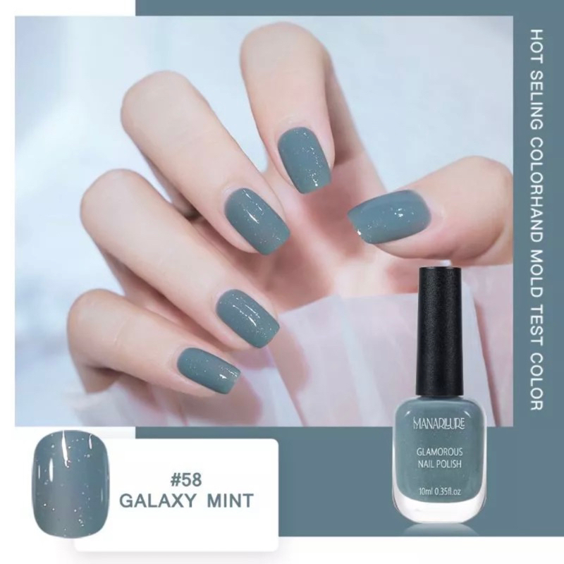 Jual manarllure M58 galaxy mint abu glitter kutek peeloff nail polish kelupas | Shopee Indonesia