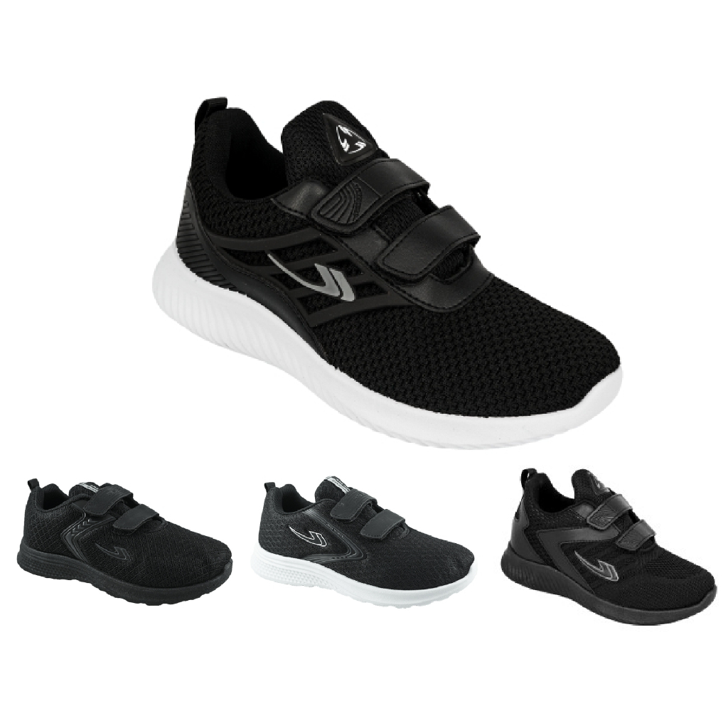 Jual Sepatu Sekolah Anak New Era 29-37 Desain Sneaker Hitam Polos Putih ...