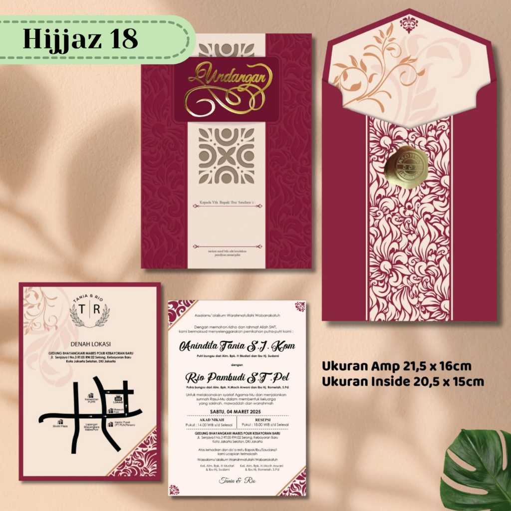 Jual [BISA 10 PCS] Undangan VIP Pernikahan Warna Merah Hard Cover Papan ...