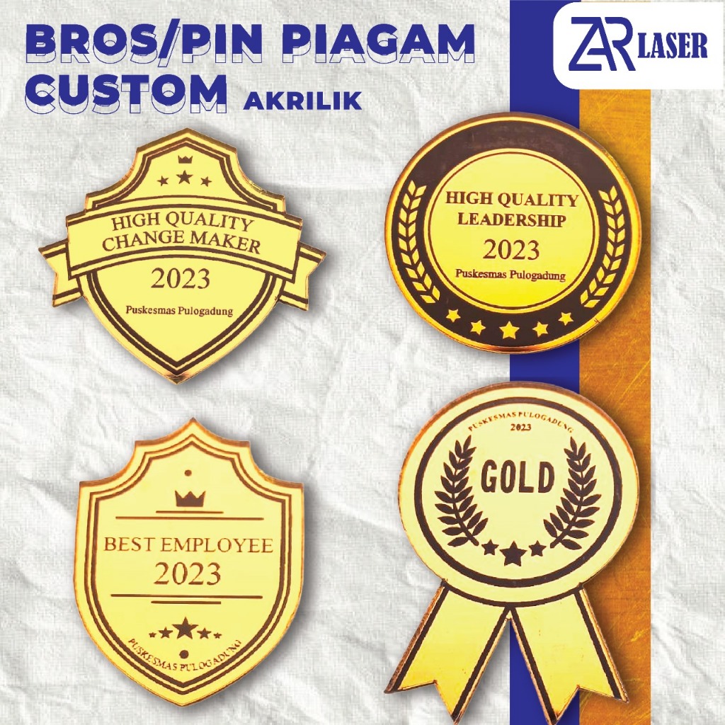 Jual Bros / Pin Piagam Penghargaan Custom Akrilik | Shopee Indonesia