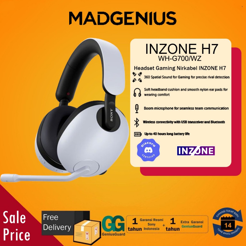 Jual SONY Original Headset Gaming Nirkabel INZONE H7 / Headphone Gaming ...