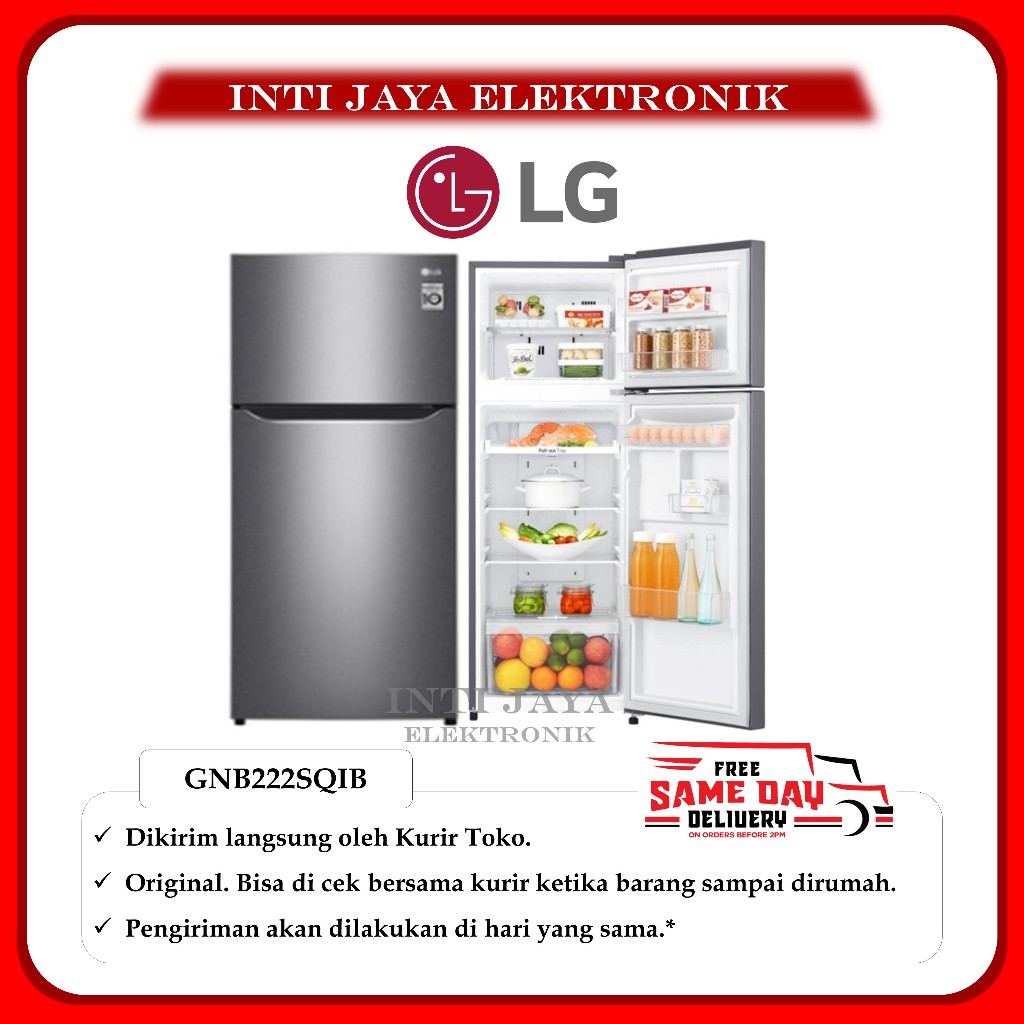 Jual KULKAS LG SMART INVERTER 2 PINTU GNB222SQIB INVERTER GNB 222 SQIB ...