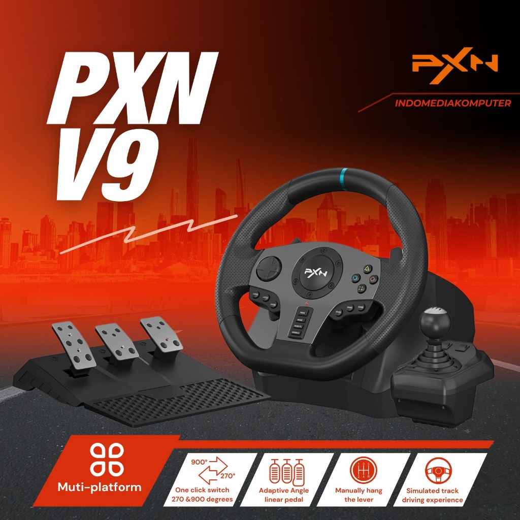 Jual PXN-V9 Steering Wheel With Clutch Shifter Alternatif Logitech G29 ...
