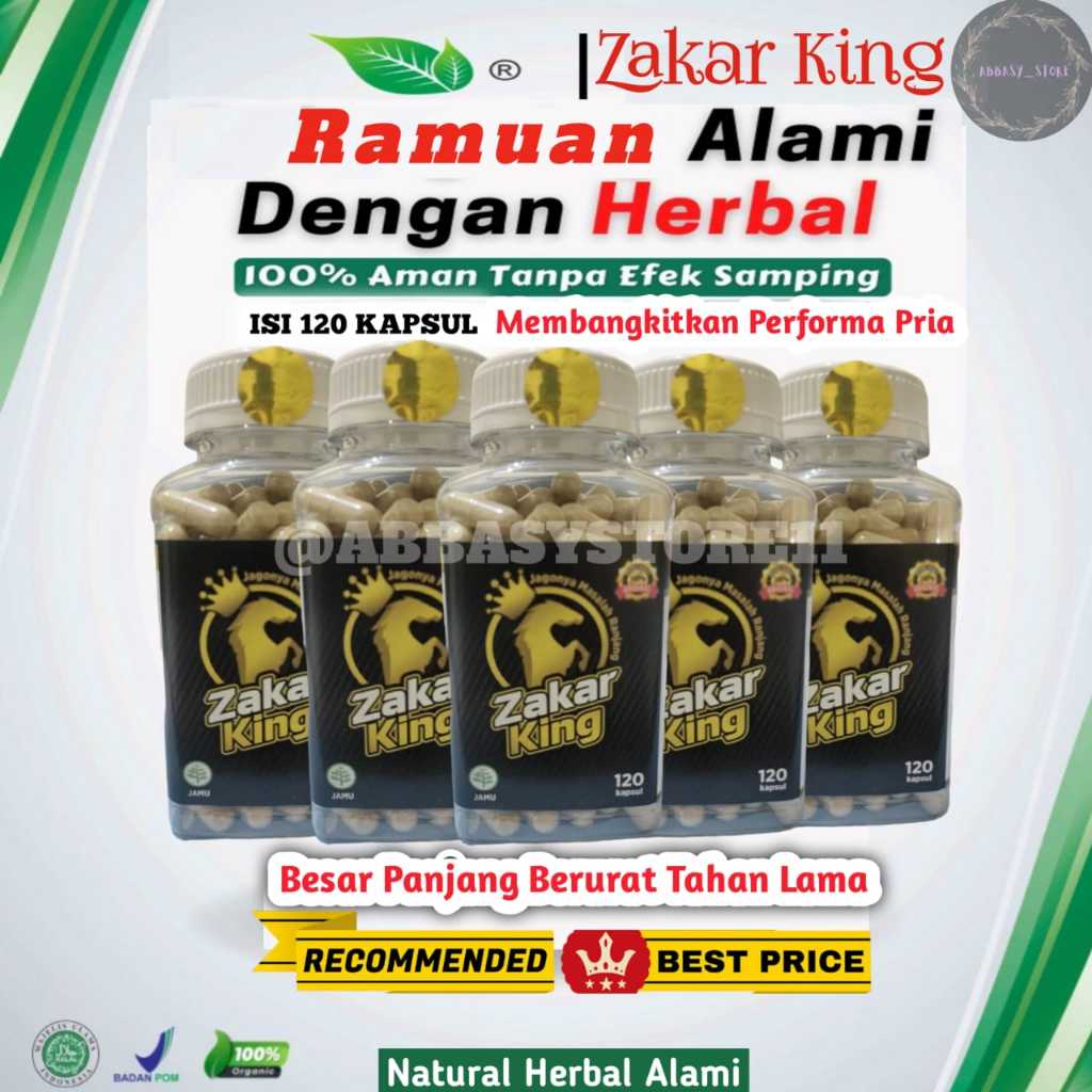 Jual Zakar King Original Herbal isi 120 Kapsul Suplemen & Stamina Pria ...