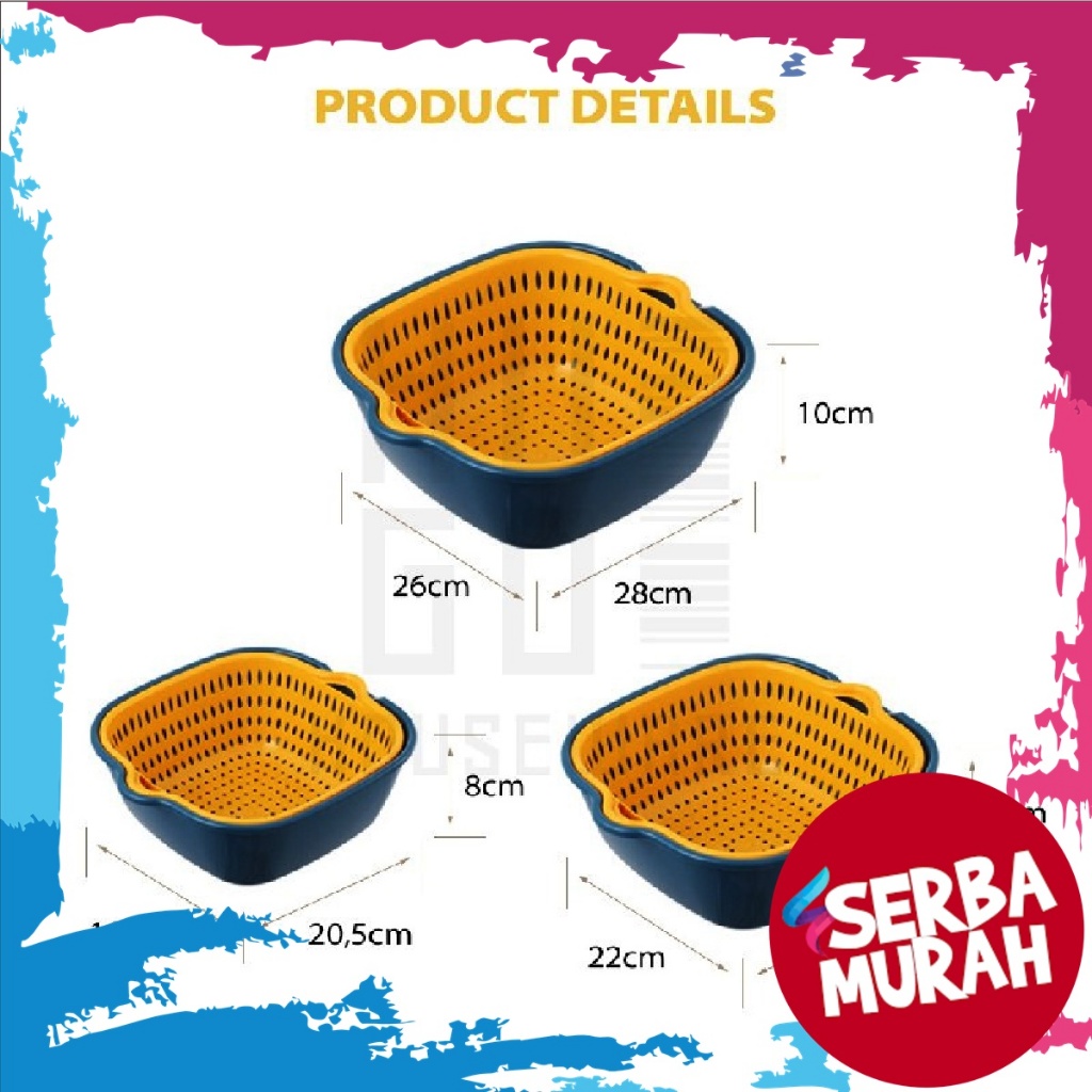 Jual Baskom Saringan Cuci Sayur Buah Plastik | Shopee Indonesia