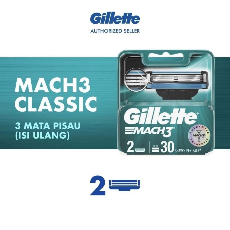 Jual Gillette Mach 3 Classic Pencukur Pisau Cukur Refill ( Isi Ulang ...
