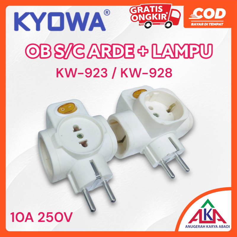 Jual Stop Kontak Cabang 3 KYOWA KW-923 / KW-928 Steker Arde T OB Saklar Lampu 10A SNI | Shopee ...