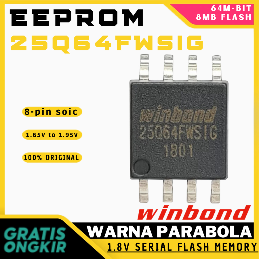 Jual IC EEprom 1.8V Winbond ORIGINAL 25Q64 W25Q64 W25Q64FWSIG SOIC 8 FLASH SPI | Shopee Indonesia