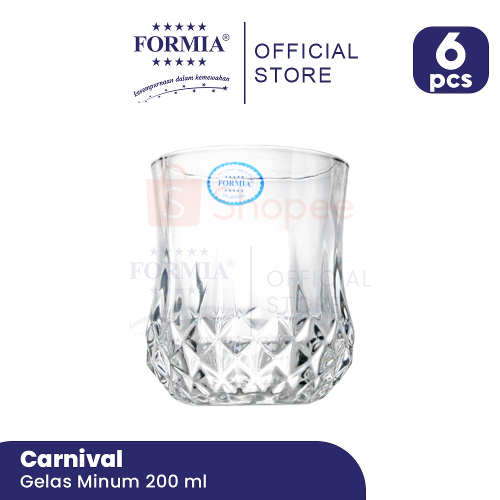 Jual Formia Gelas Minum Carnival set 200 ml / 6 pcs | Shopee Indonesia