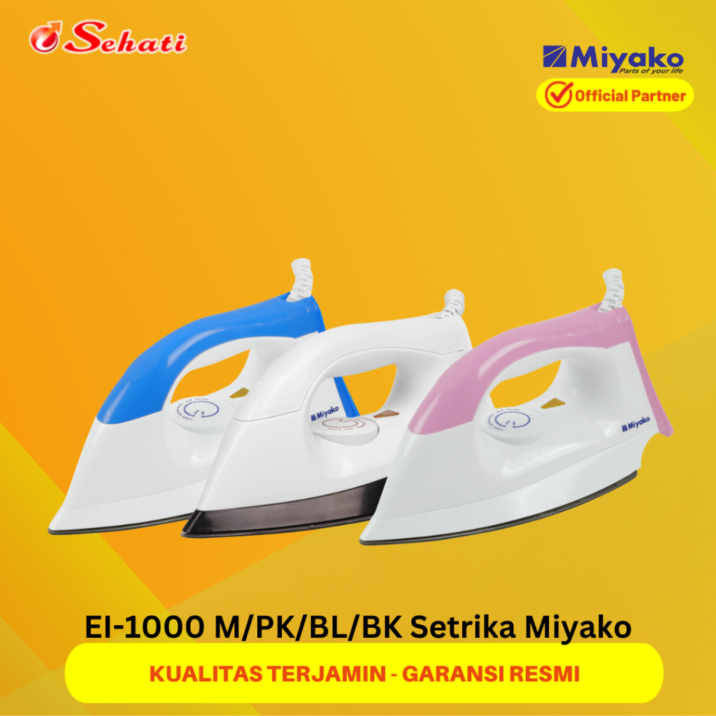Jual MIYAKO Setrika EI-1000 M/PK/BL/BK Setrika Miyako Murah Anti ...