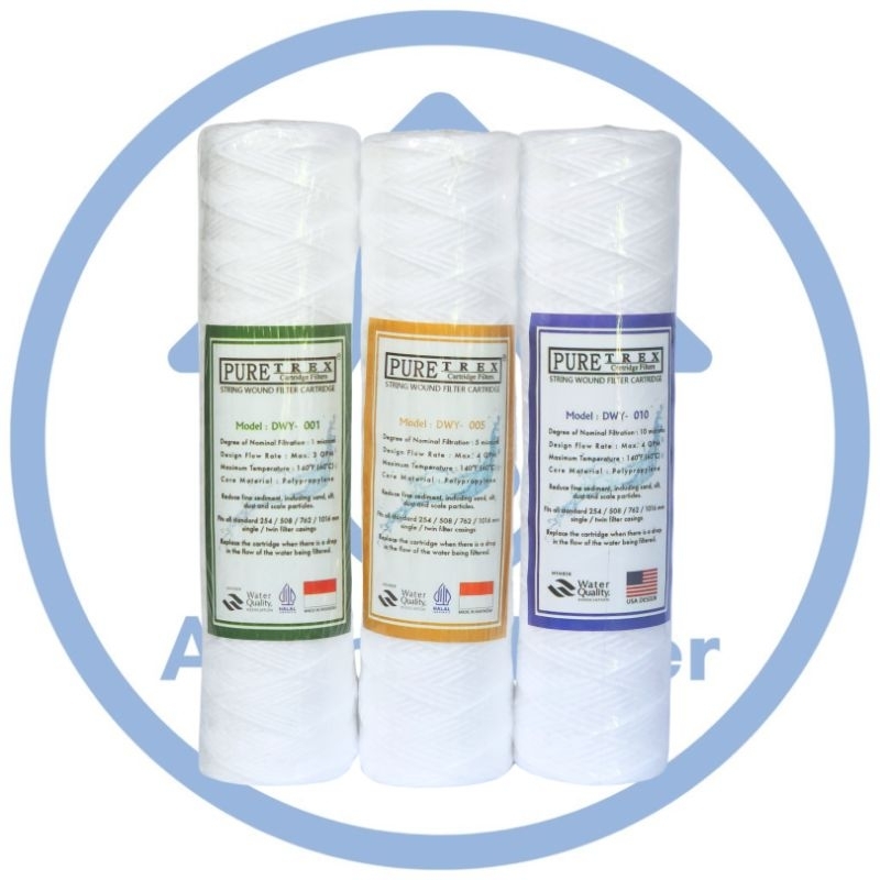 Jual Cartridge Filter Benang PureTrex 10 inch / String Wound 0,1 0,5 10 micron | Shopee Indonesia
