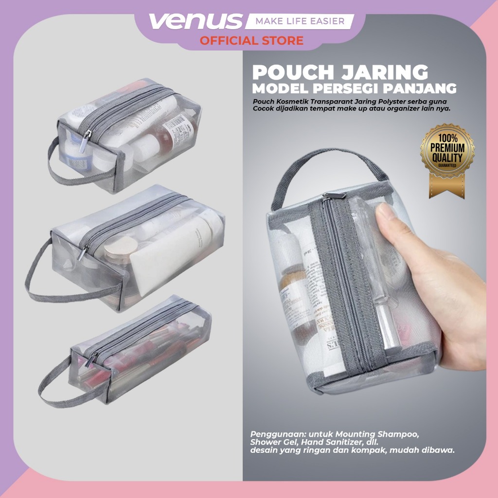 Jual Tas Kosmetik Traveling Persegi Panjang Dompet Cosmetic Bag ...