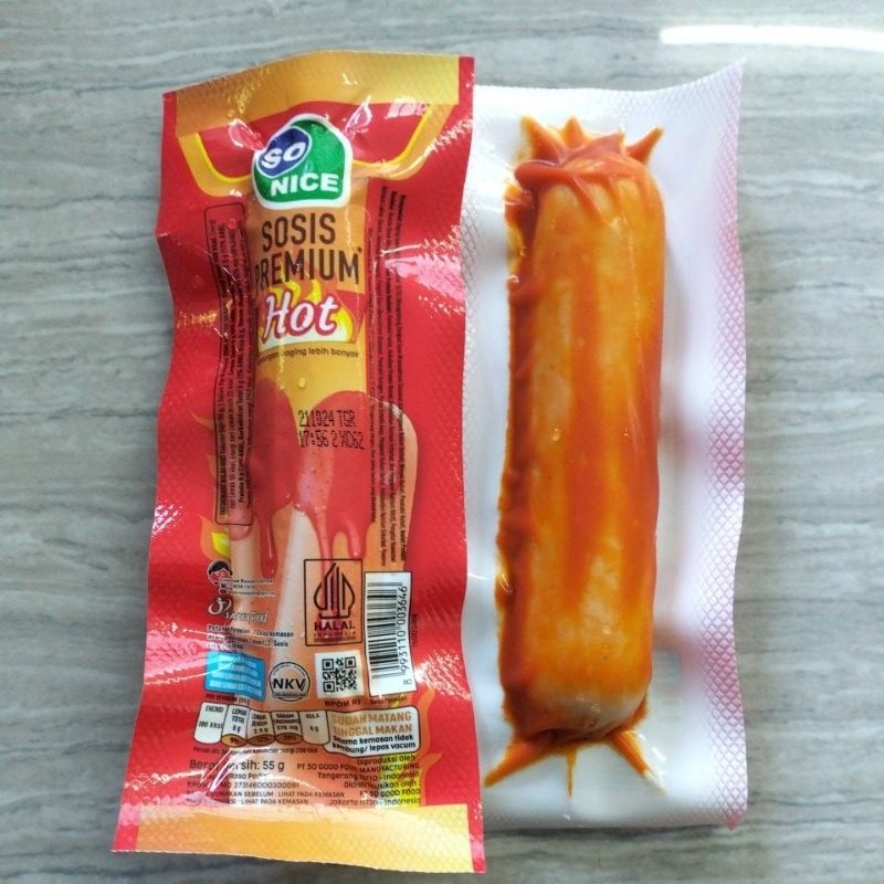 Jual SO NICE Sosis Siap Makan HOT 60g | Shopee Indonesia