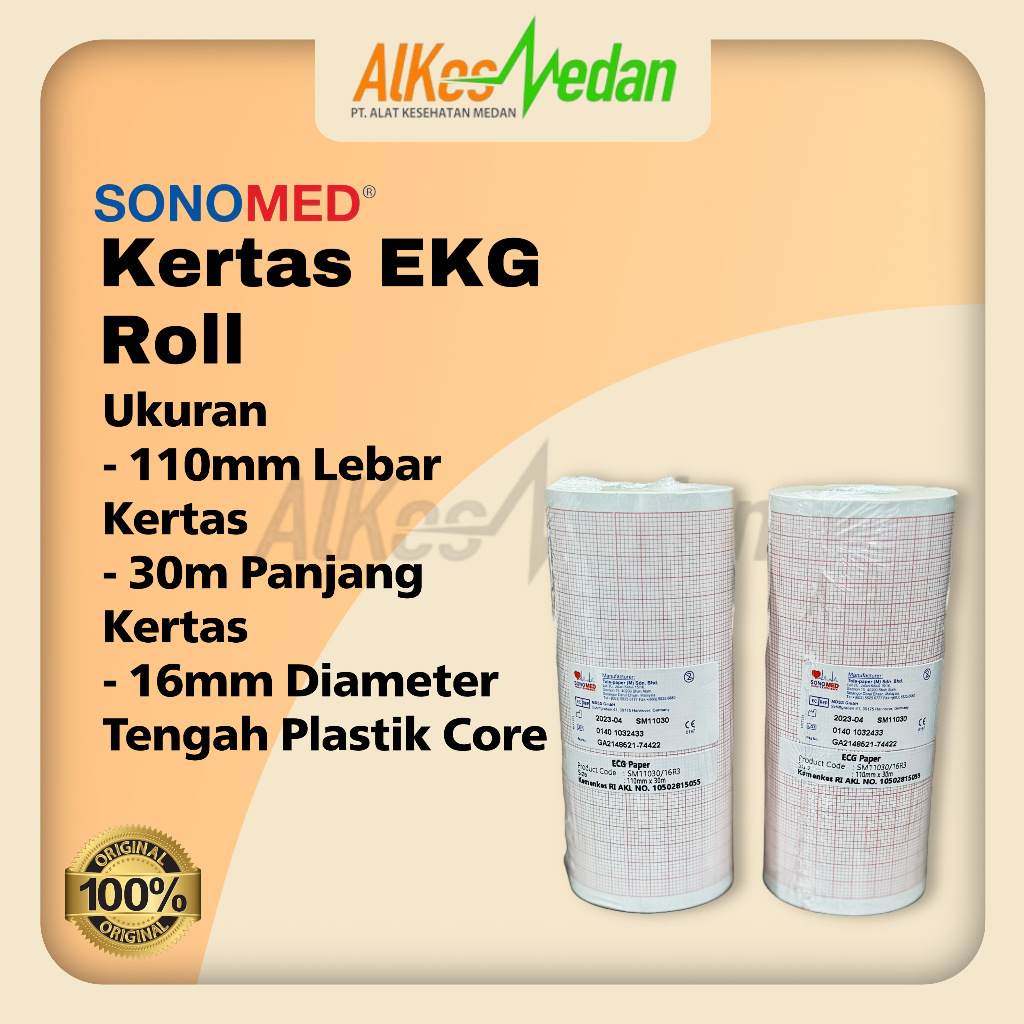 Jual KERTAS EKG ECG ROLL 110MM X 30M ORIGINAL SONOMED CARDIOCARE BIONET ...