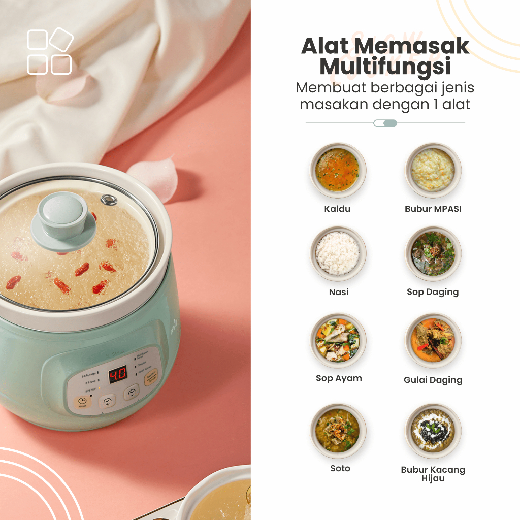 Jual EMILY Slow Cooker 1L Ceramic | Panci Keramik | Baby & Family Food ...