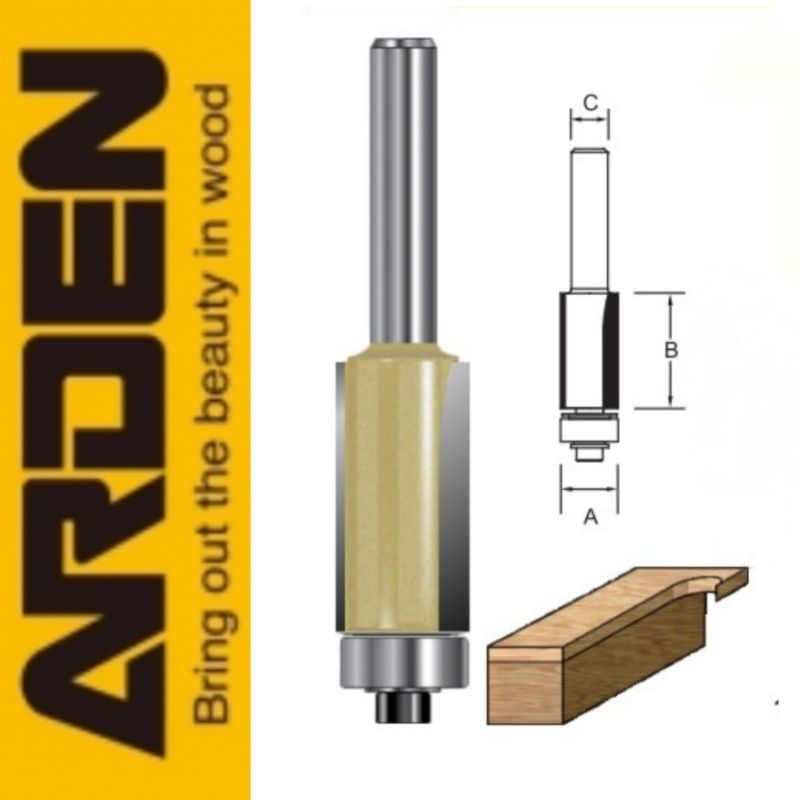 Jual arden Router Bit Flush Trim as 1/4" dan 1/2" ( size 6.35mm - 12 ...