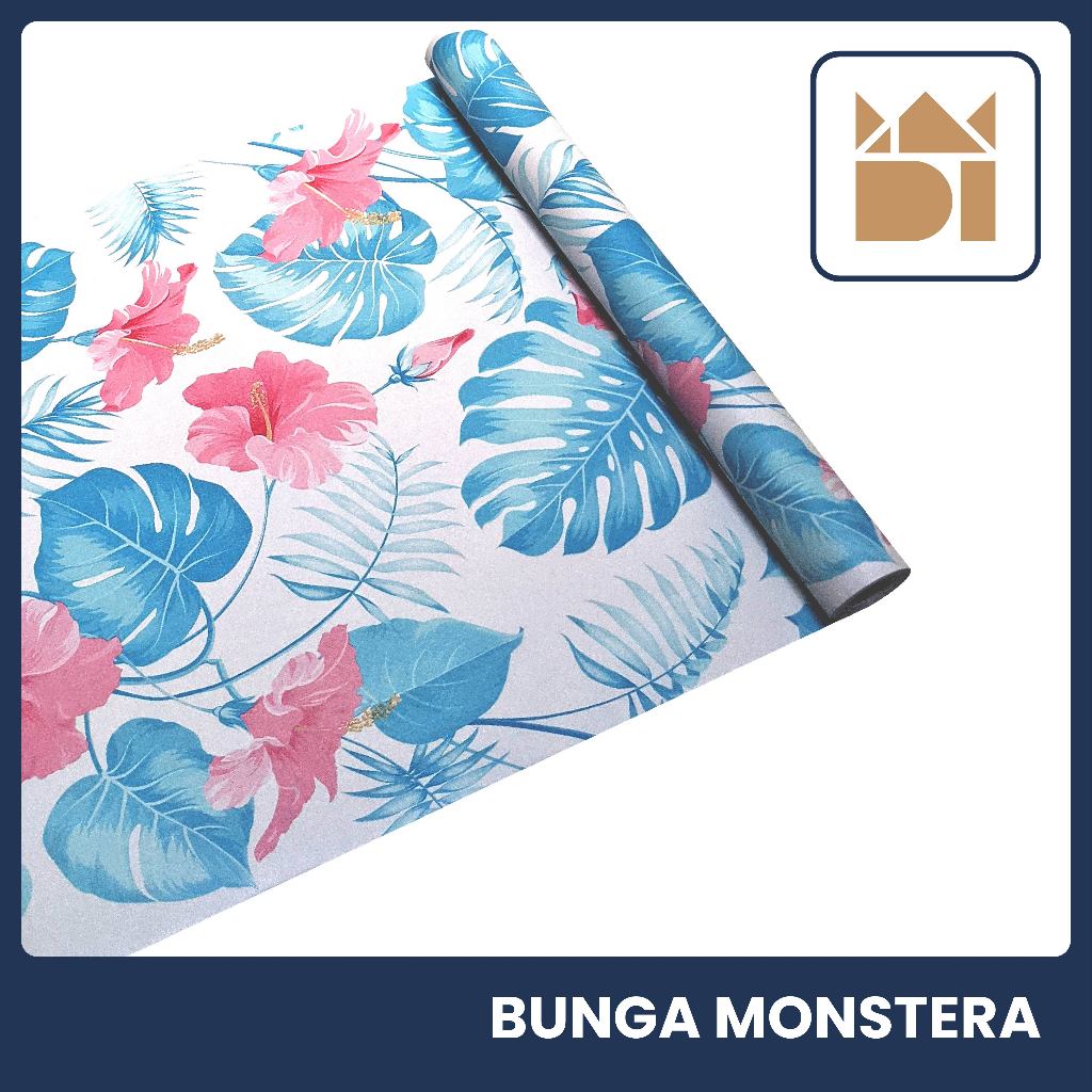 Jual Wallpaper Dinding Motif Bunga Monstera Size 45 Cm X 8 Meter ...