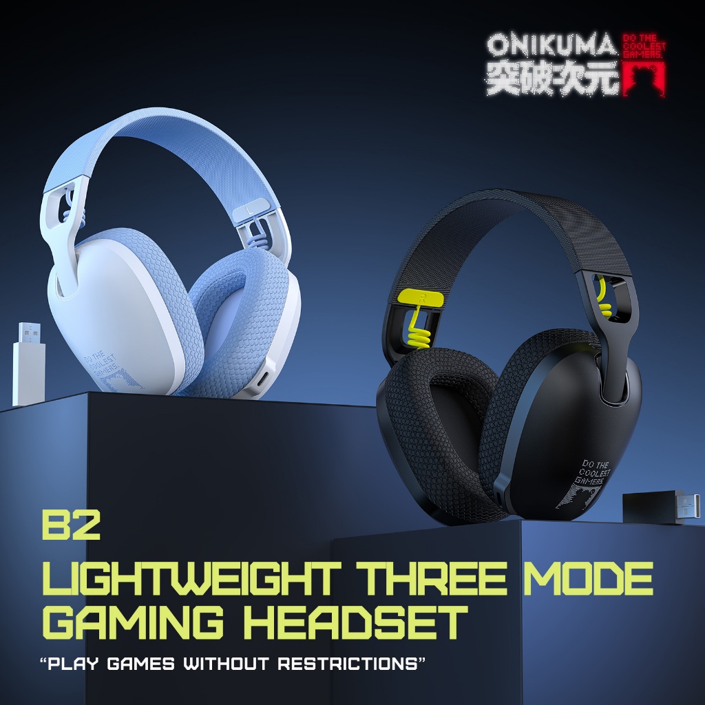 Jual ONIKUNA B2 Headphones putih tanpa wayar Reduction Noise Low Delay ...