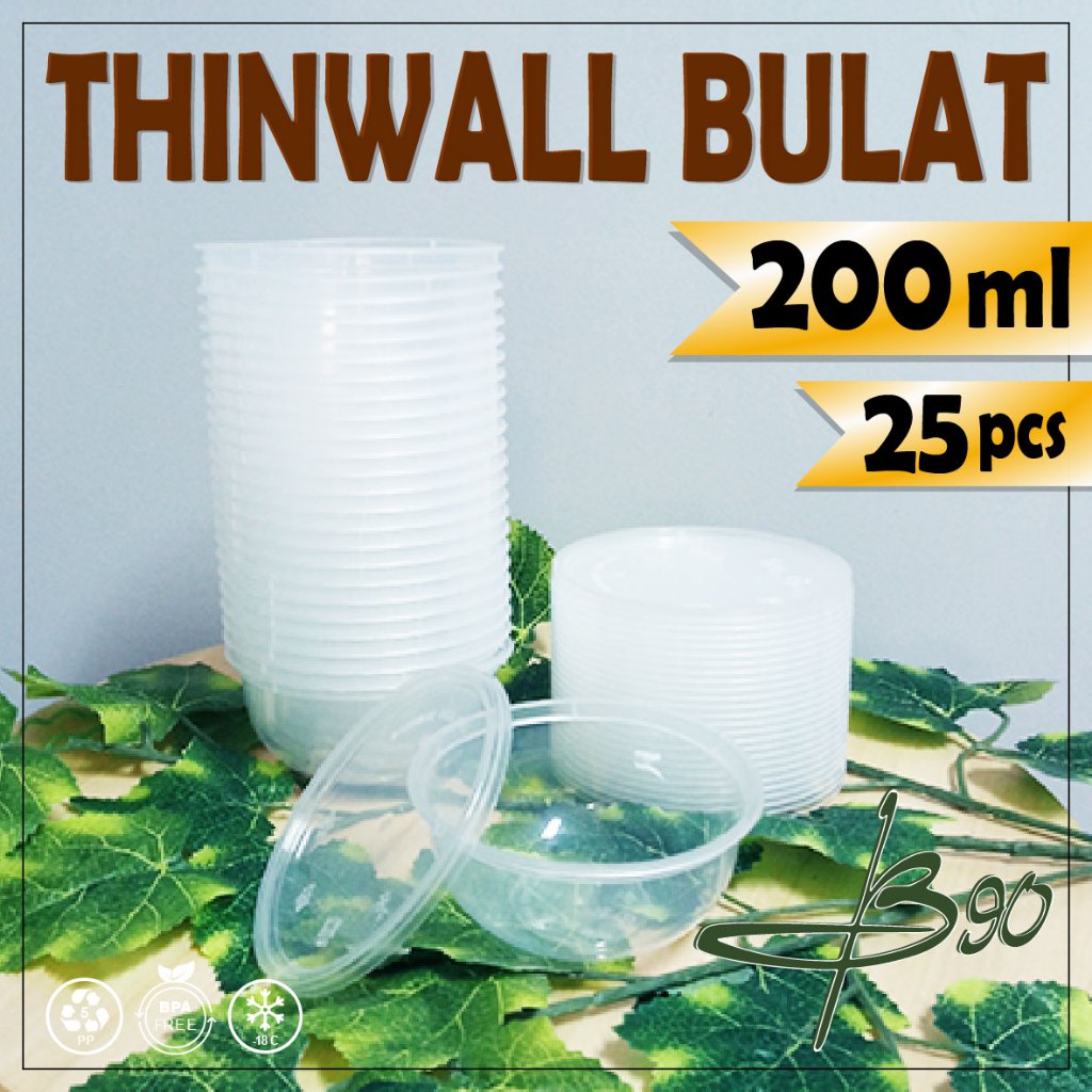 Jual Thinwall Bulat 200 Ml Plastik / Wadah Plastik / Mangkuk Mangkok | Shopee Indonesia