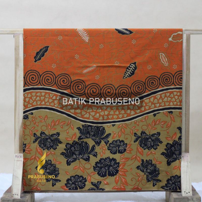 Jual Batik Prabuseno Kain Batik Print Motif Wanda Oren Seragam ...