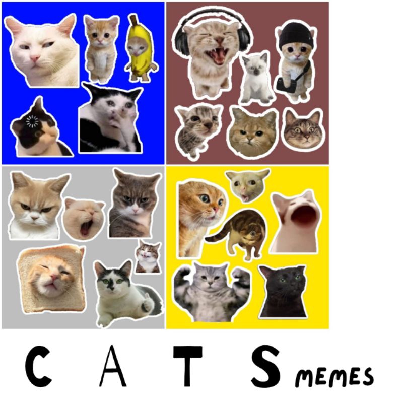 Jual stickers lucu cat memes gemoy ngakak dan lucu bahan ketawa sesuai ...