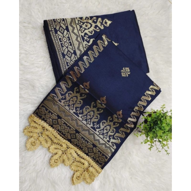 Jual Songket silungkang warna navy gold, Dongker, blueblack | Shopee Indonesia