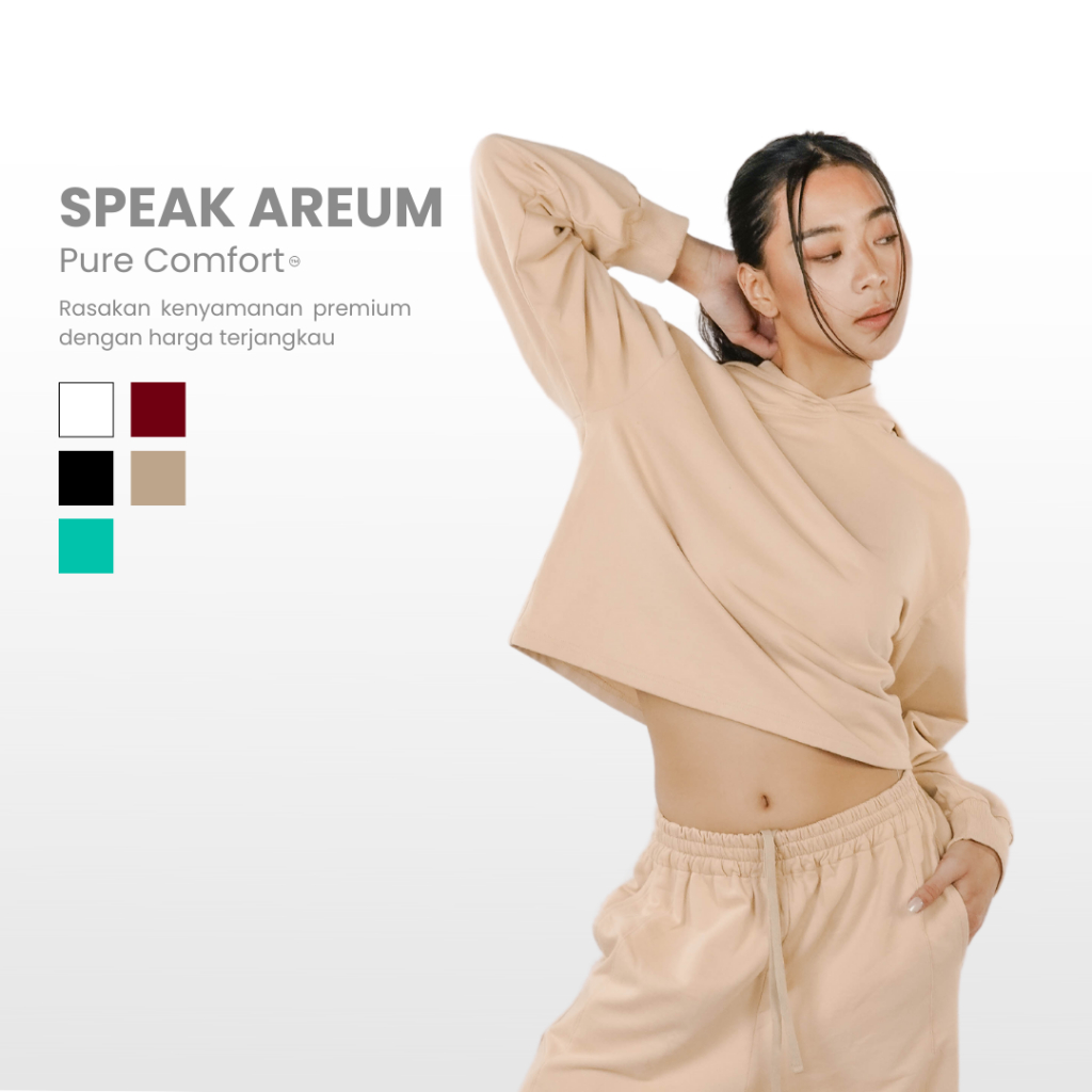Jual SPEAKAREUM-Crop Hoddie Oversize Female Cotton Combed Baby Terry ...