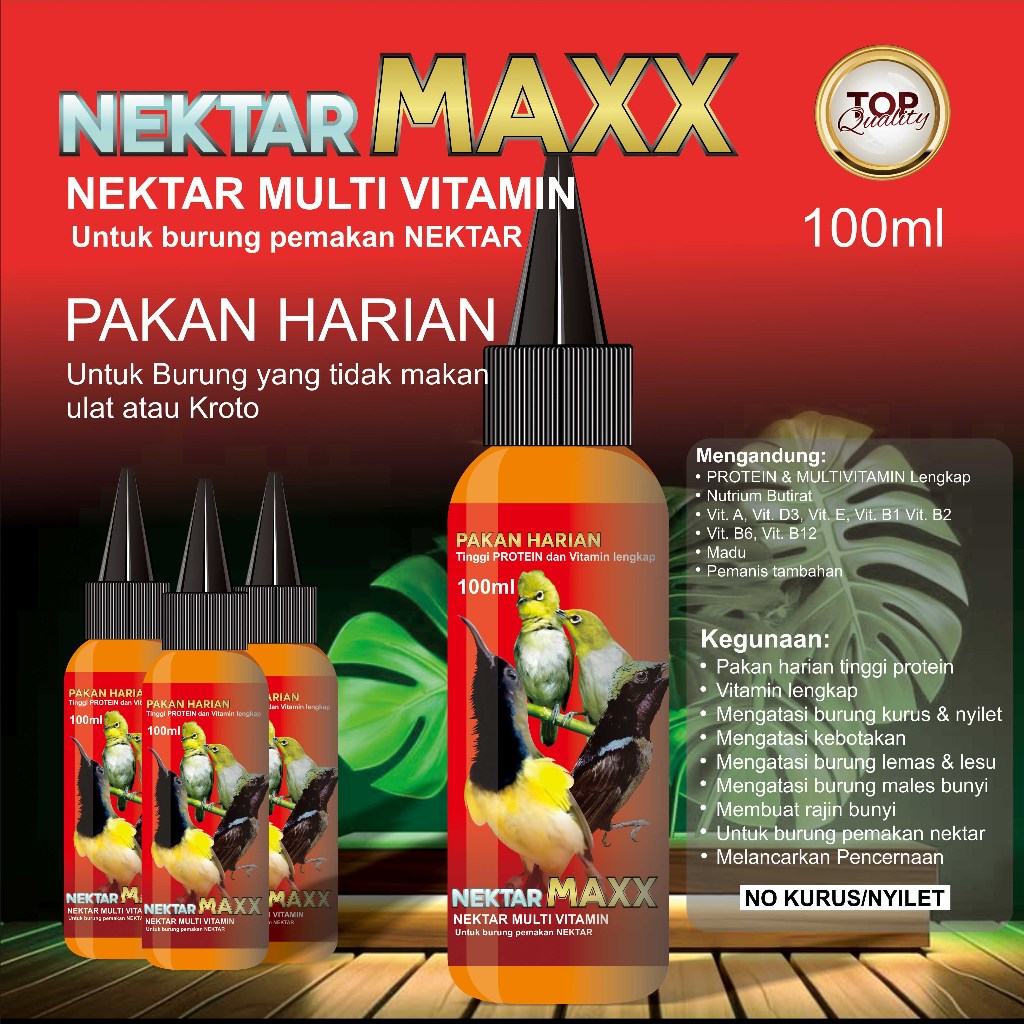 Jual NEKTAR MAXX PAKAN HARIAN MULTI VITAMIN UNTK BURUNG PEMAKAN MANIS ...
