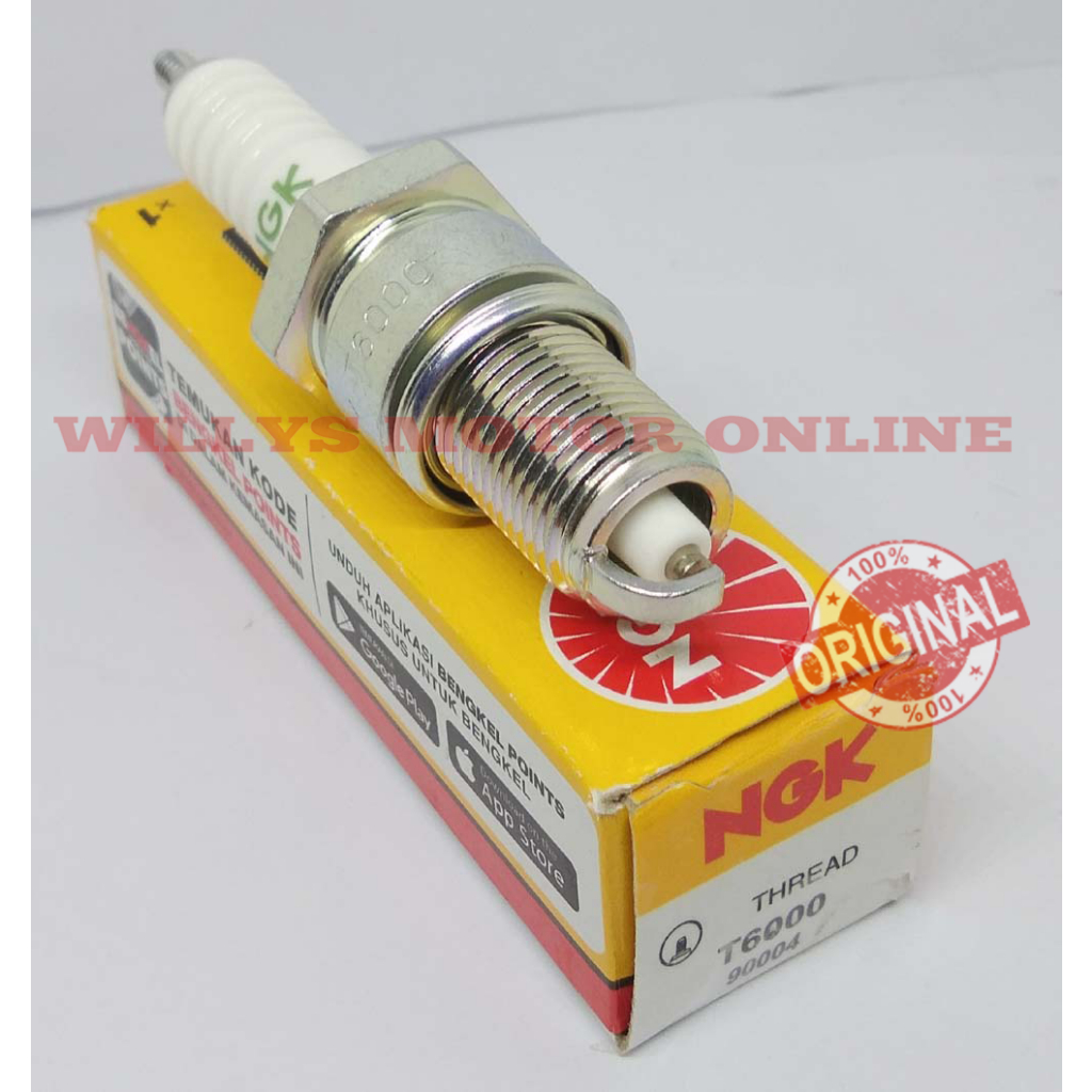 Jual Busi Vespa Drat Panjang T6000 NGK / Busi Vespa Spartan Excel ...