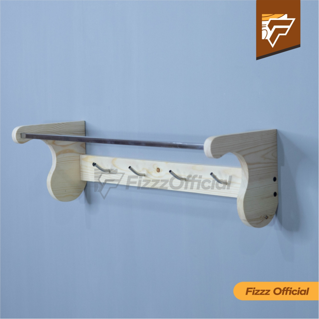 Jual Rak Hanger Dinding Kamar Mandi Kombinasi Kayu Jati Belanda ...