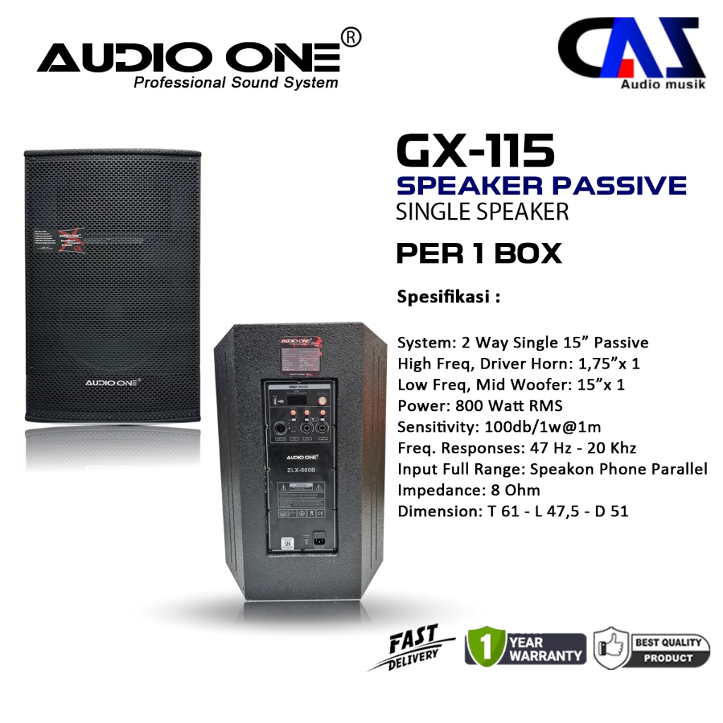 Jual Speaker Single Aktif Pasif (1BOX) AUDIO ONE GX-115 15 Inch Garansi Resmi | DIGITAL MUSIK ...