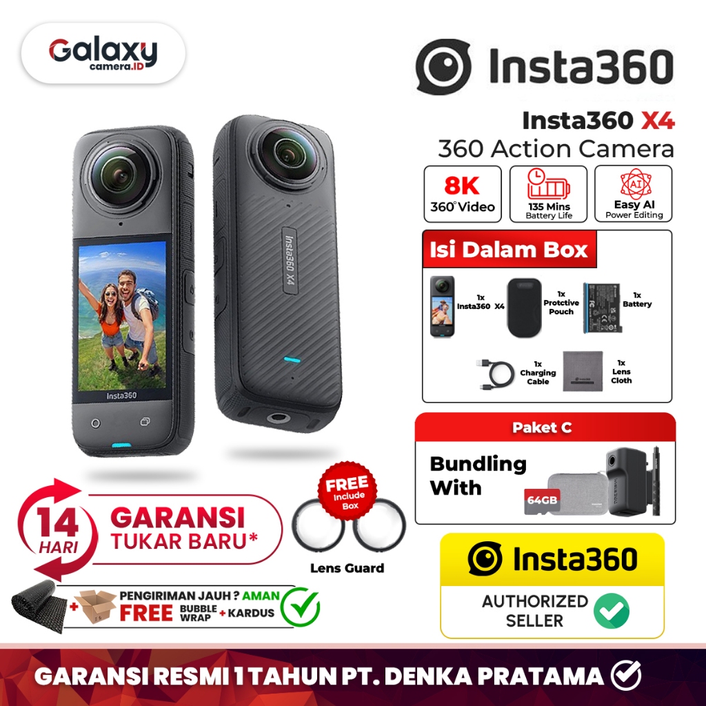 Jual Insta360 X4 8K Action Camera AI Insta 360 X 4 A.I Garansi Resmi ...